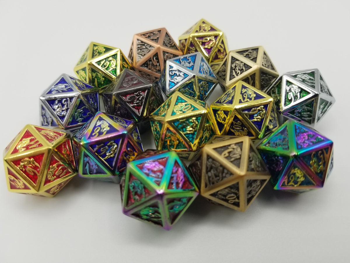 Individual D20 Metal Dice (Pick Color) – Robin's Nerd Supplies